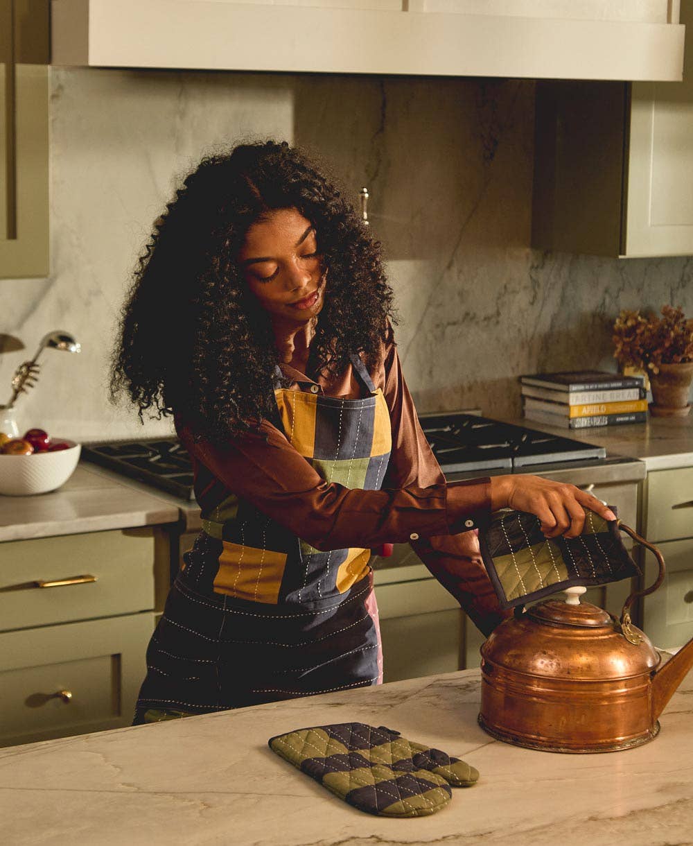 Trellis Colorblock Pot Holder - Pine – Neighbors General Store